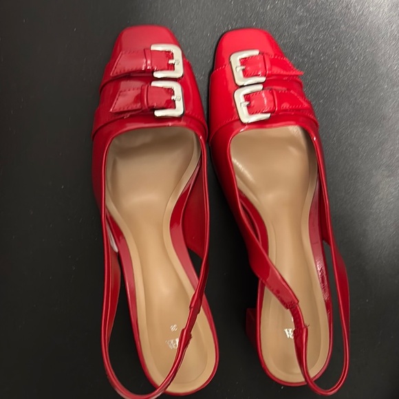 Zara | Shoes | Zara Red Heels With Sleek Design | Poshmark
